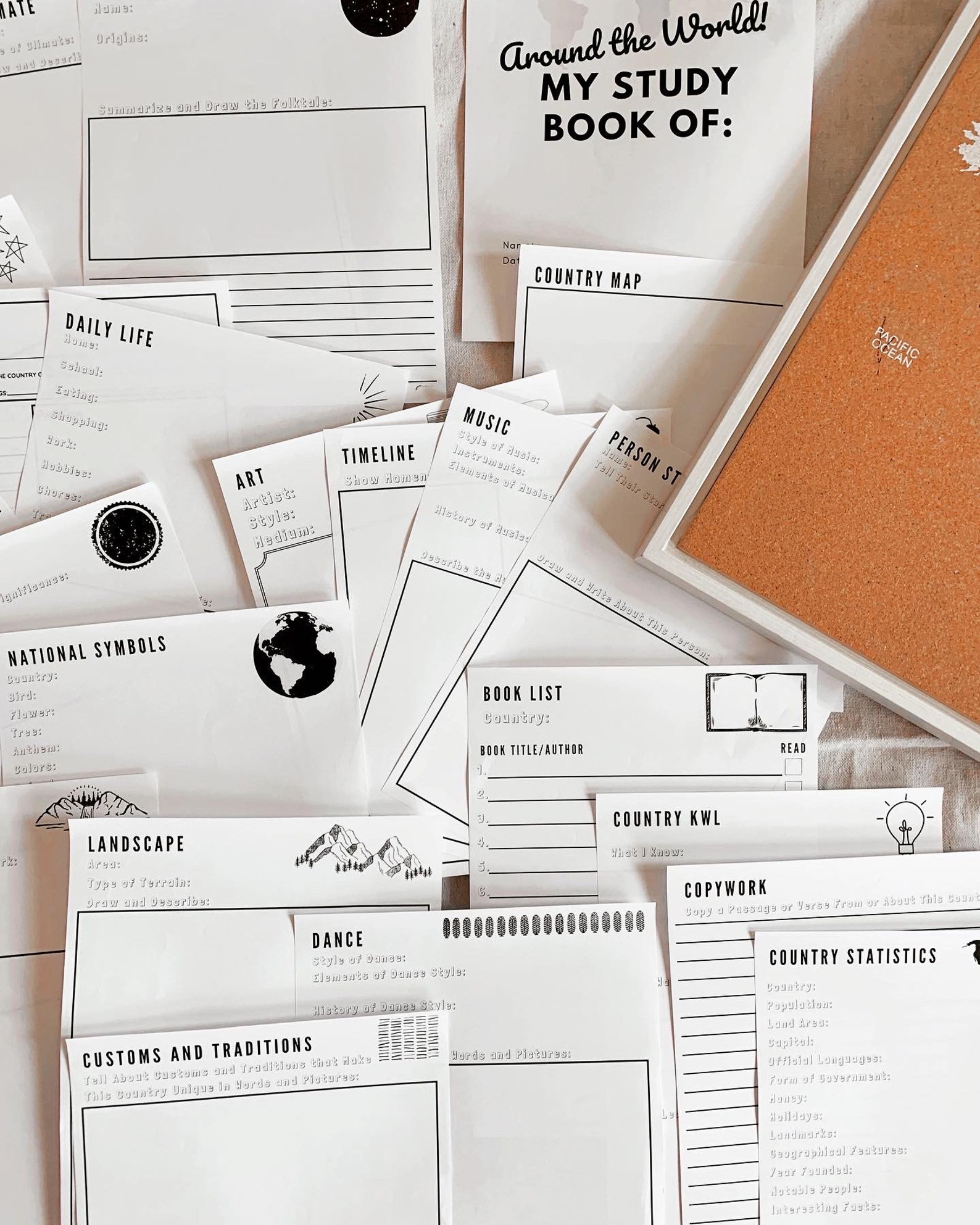 Country Unit Study Template Book List Country Statistics - Etsy