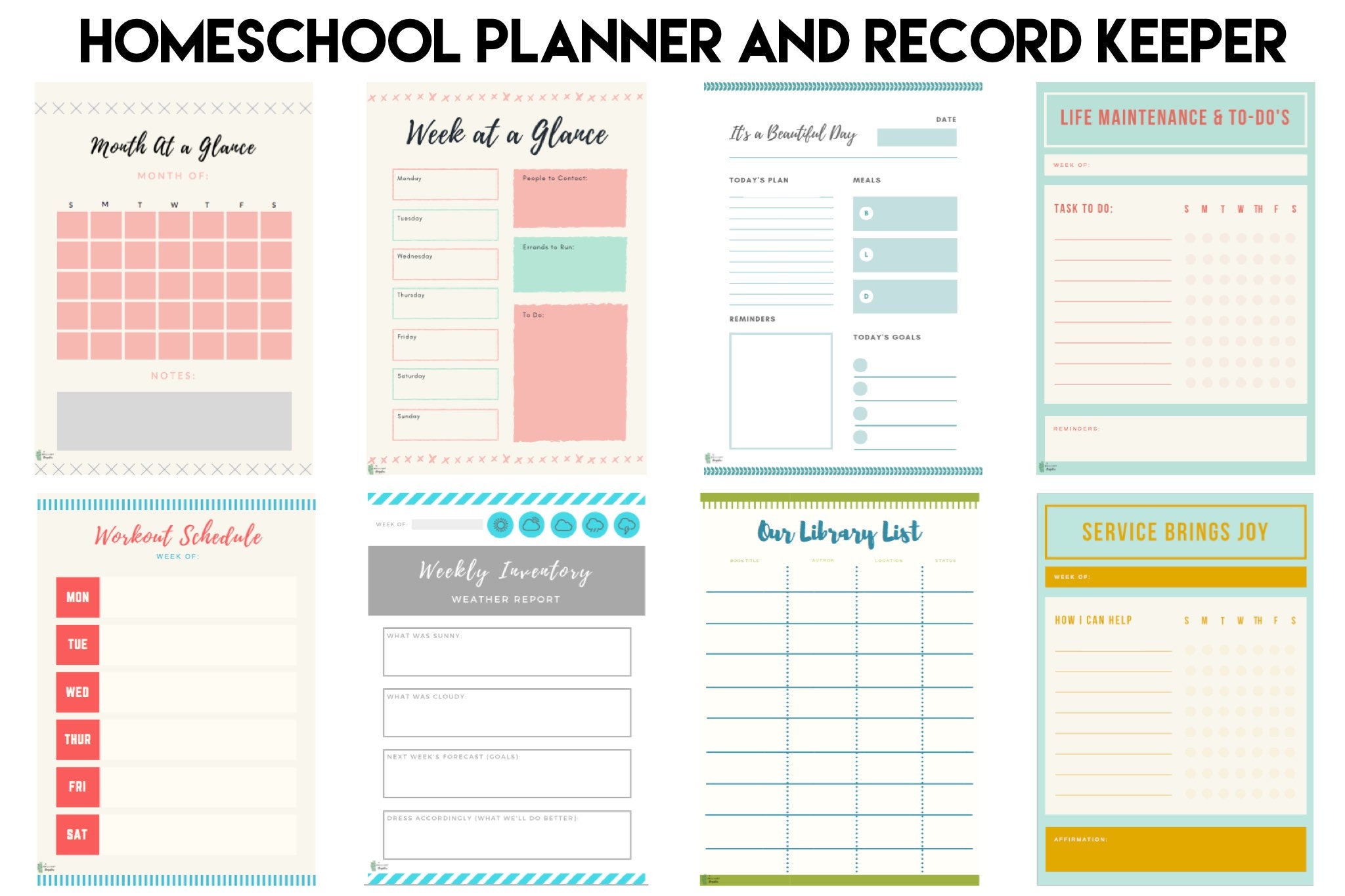 Weekly Homeschool Planner