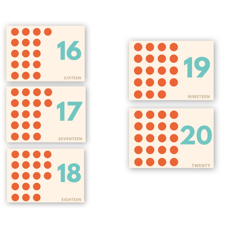 Printable Montessori Number Flash Cards 1-20 | Preschool, Kindergarten ...