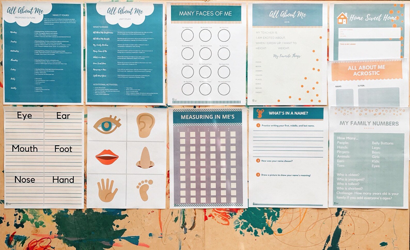 All About Me Theme Kindergarten Unit Study Preschool, Kindergarten ...