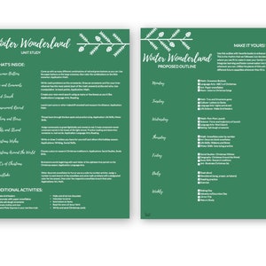 Winter Wonderland Unit Study | Christmas Unit Study | Winter Unit Study ...