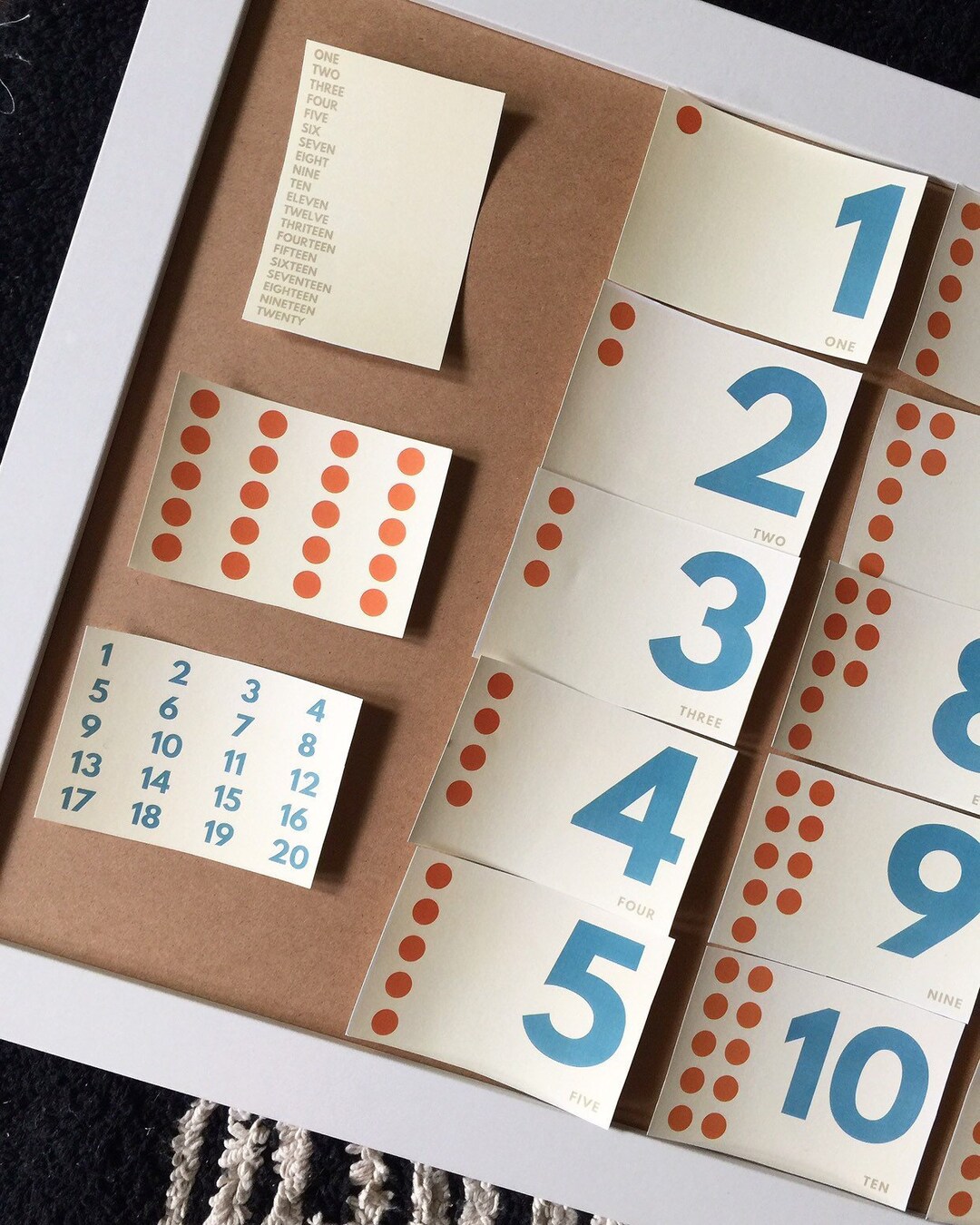 Printable Montessori Number Flash Cards 1-20 | Preschool, Kindergarten ...