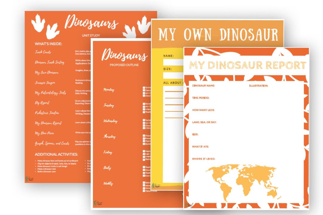 Dinosaur Unit Study | Dinosaur Unit | Printable Lesson Plans ...