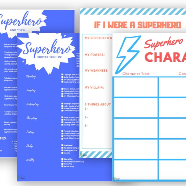 Superhero Lesson Plans - Etsy