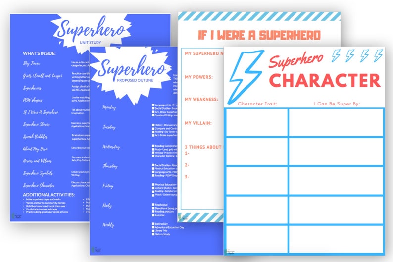 Superhero Unit Study | Superhero Educational Activities | Printable ...