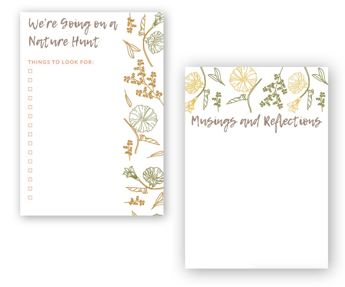 Printable Nature Journal Flower Press Pages Outdoor - Etsy