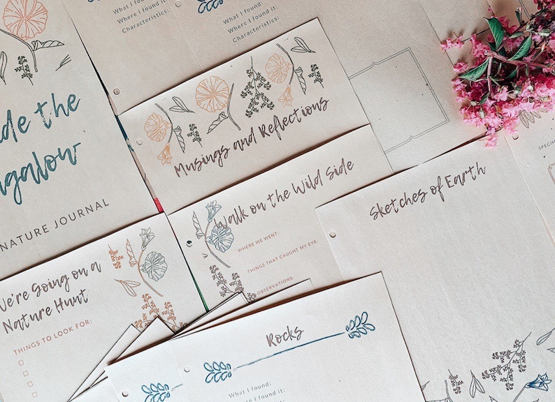Printable Nature Journal Flower Press Pages, Outdoor Exploration ...