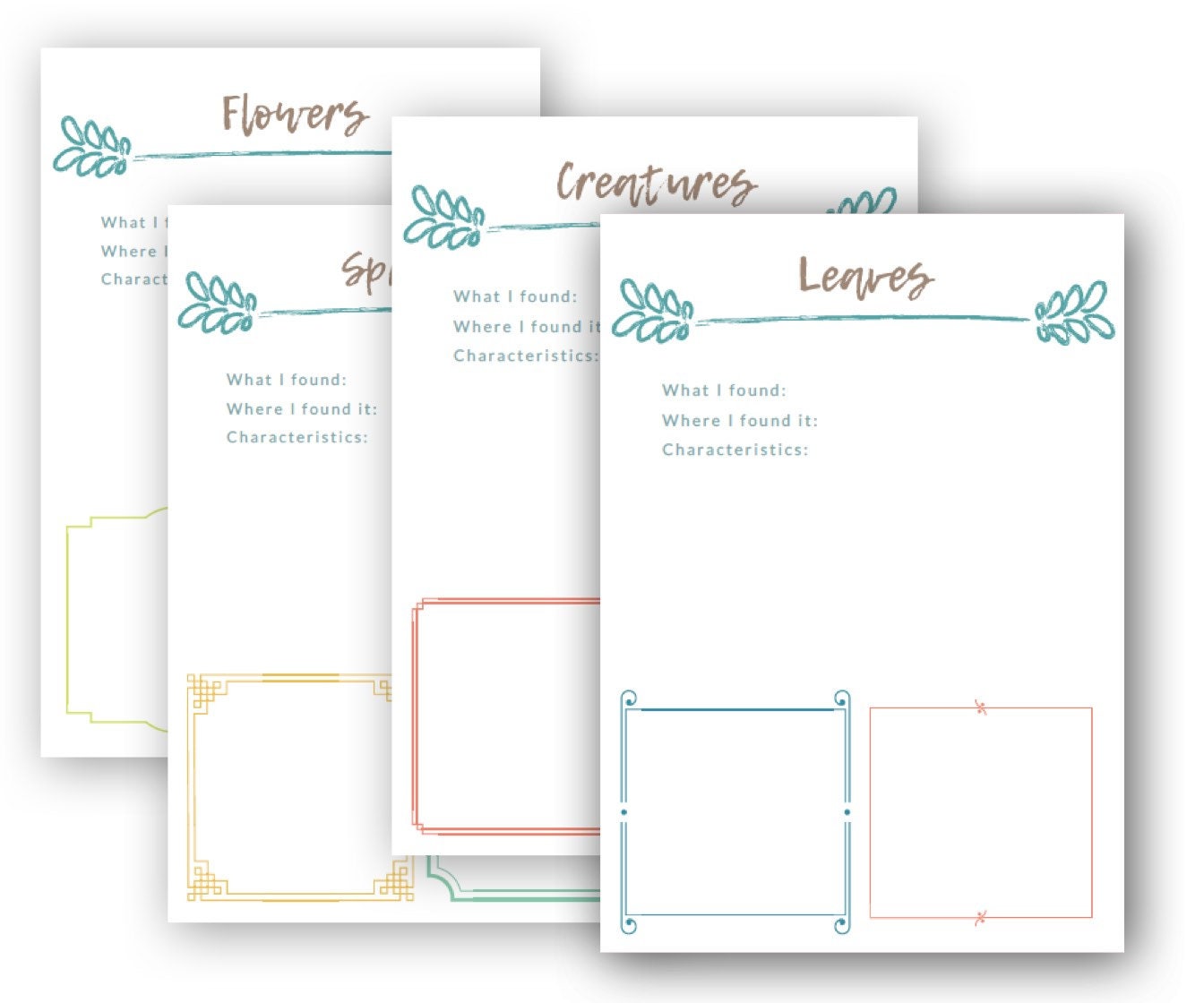 Printable Nature Journal | Flower Press Pages, Outdoor Exploration ...