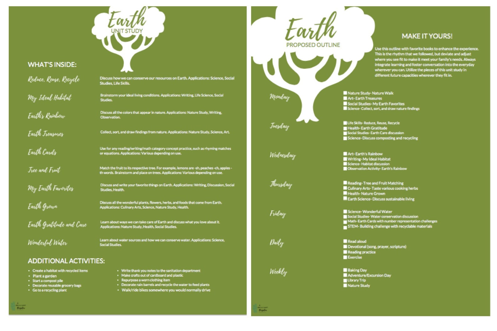 Earth Unit Study Earth Day Unit Arbor Day Nature Study - Etsy