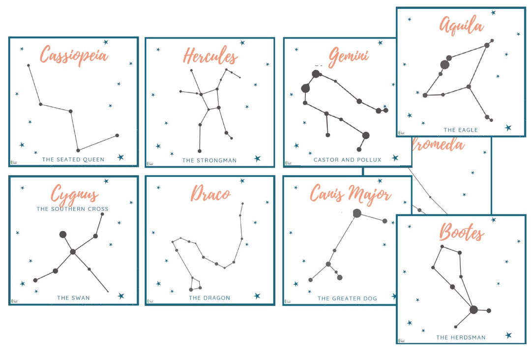 Constellation Cards | Set of 26 Printable Constellation Cards | Harvest ...