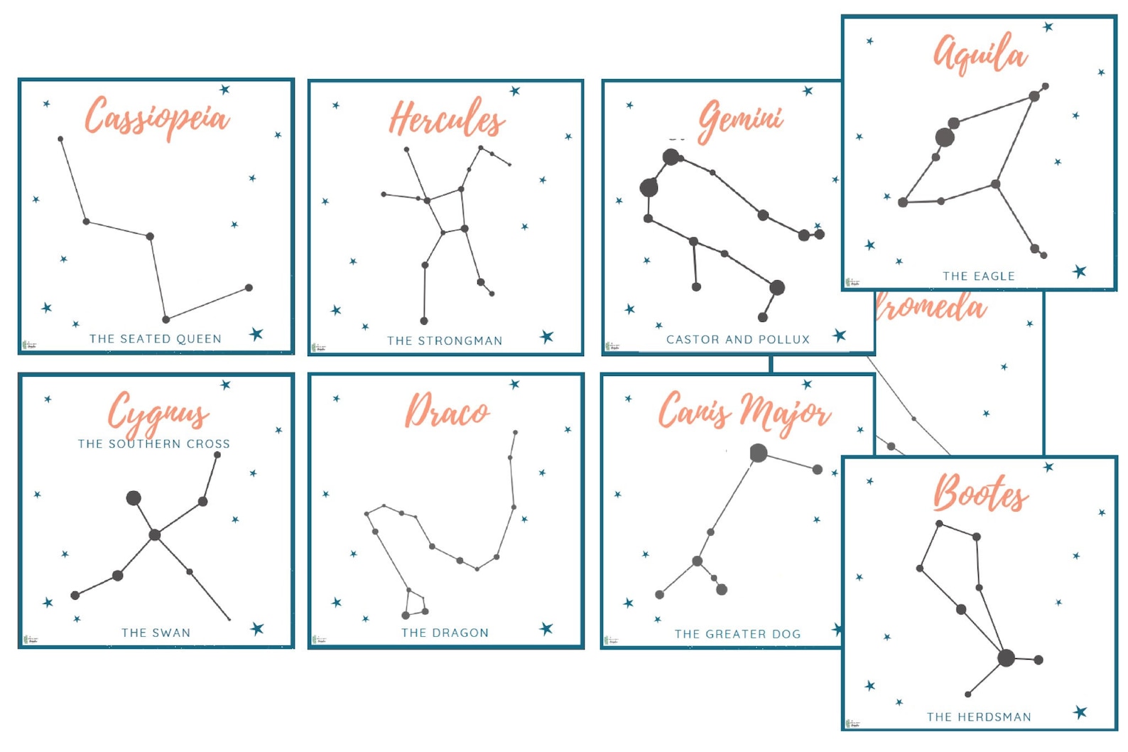 Constellation Cards | Set of 26 Printable Constellation Cards | Harvest ...