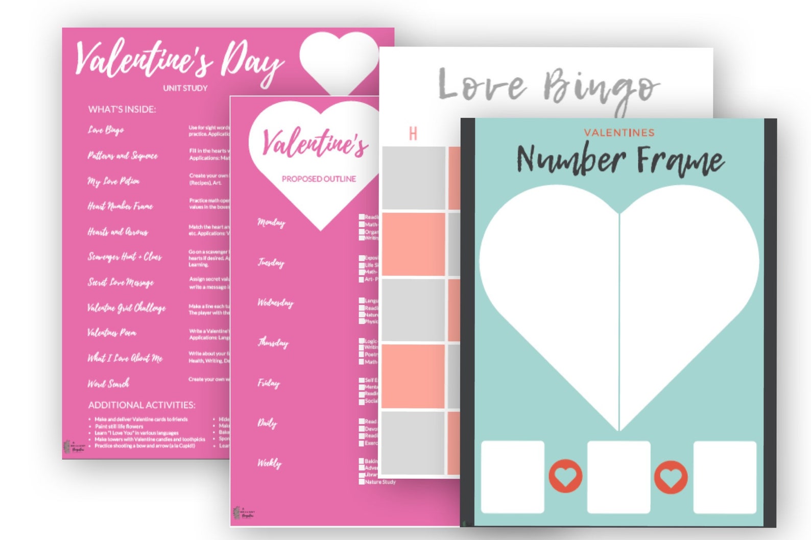 Valentine's Day Unit Printable Valentine's Activity Bundle Love Day ...