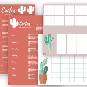 Cactus Unit Study | Cactus Themed Activities | Printable Lesson Plans ...