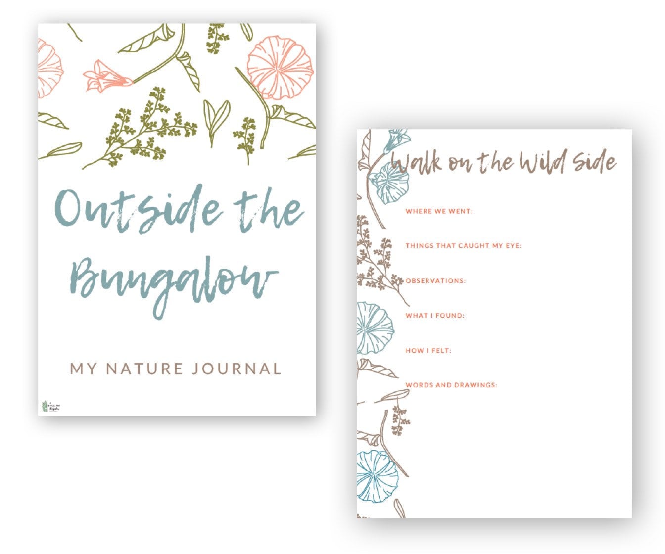 Printable Nature Journal | Flower Press Pages, Outdoor Exploration ...