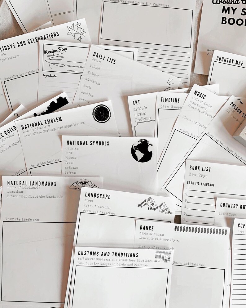 Country Unit Study Template Book List Country Statistics - Etsy