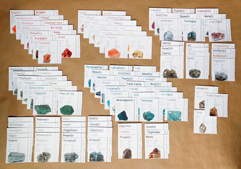Set of 108 Rock, Mineral, and Gemstone Identification Cards | SCRIPT ...