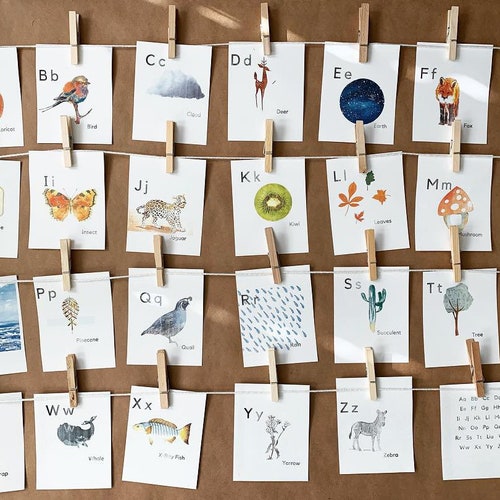 Nature Themed Alphabet Cards Homeschool Nature Study - Etsy