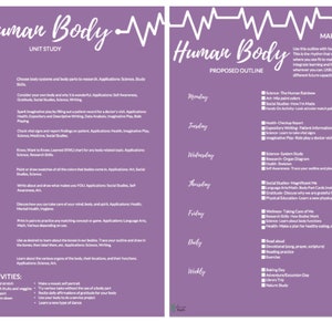 Human Body Unit Study | Human Anatomy Activities | Printable Human Body ...