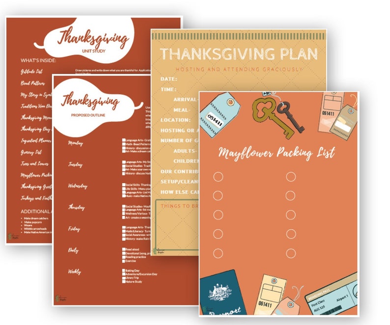 Thanksgiving Unit Study Thanksgiving Unit Printable - Etsy