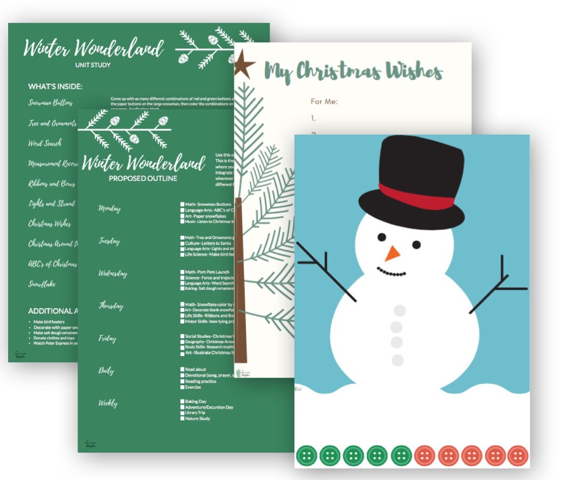 Winter Wonderland Unit Study Christmas Unit Study Winter - Etsy