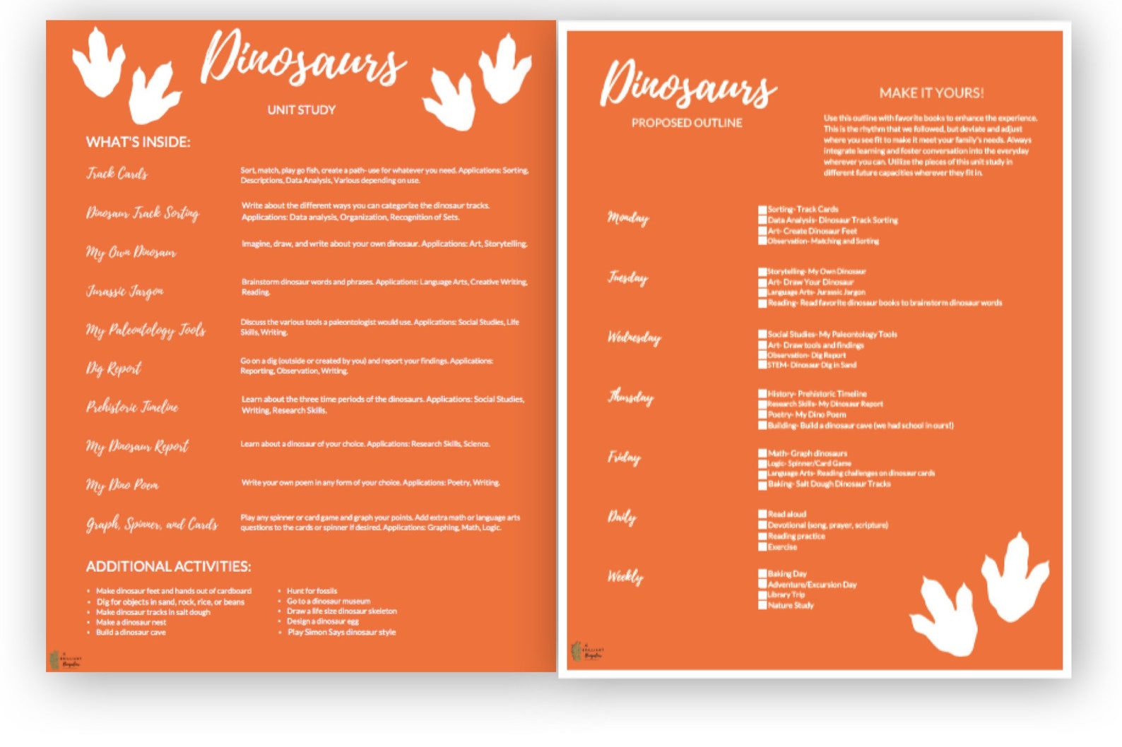 Dinosaur Unit Study Dinosaur Unit Printable Lesson Plans - Etsy