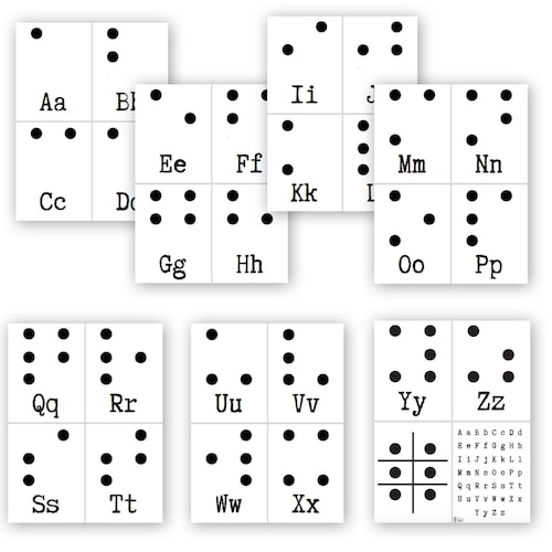 Braille Alphabet Cards 5 Senses Accessibility Homeschool - Etsy