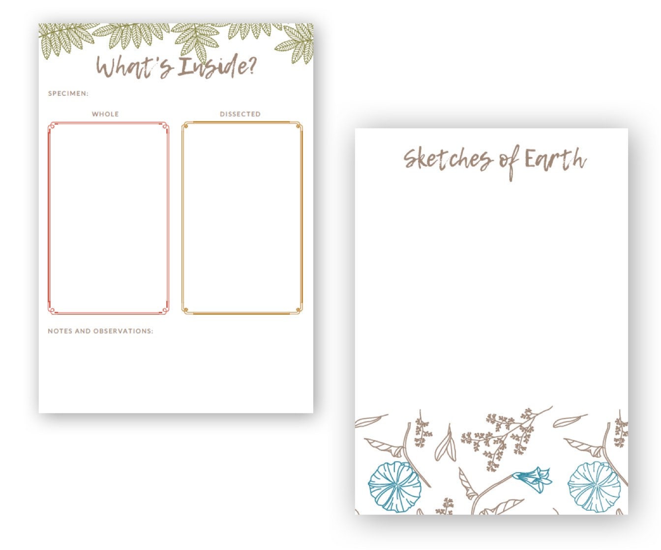 Printable Nature Journal | Flower Press Pages, Outdoor Exploration ...