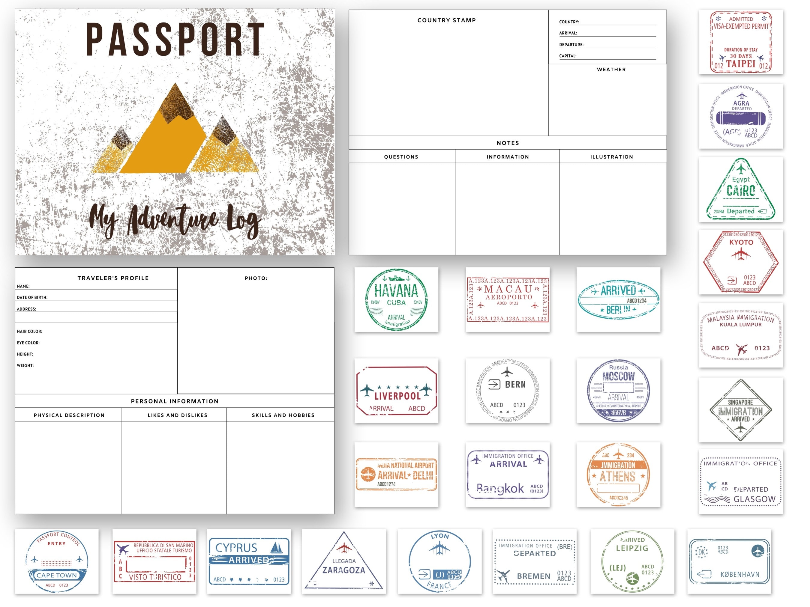 Passport Stamps For Kids