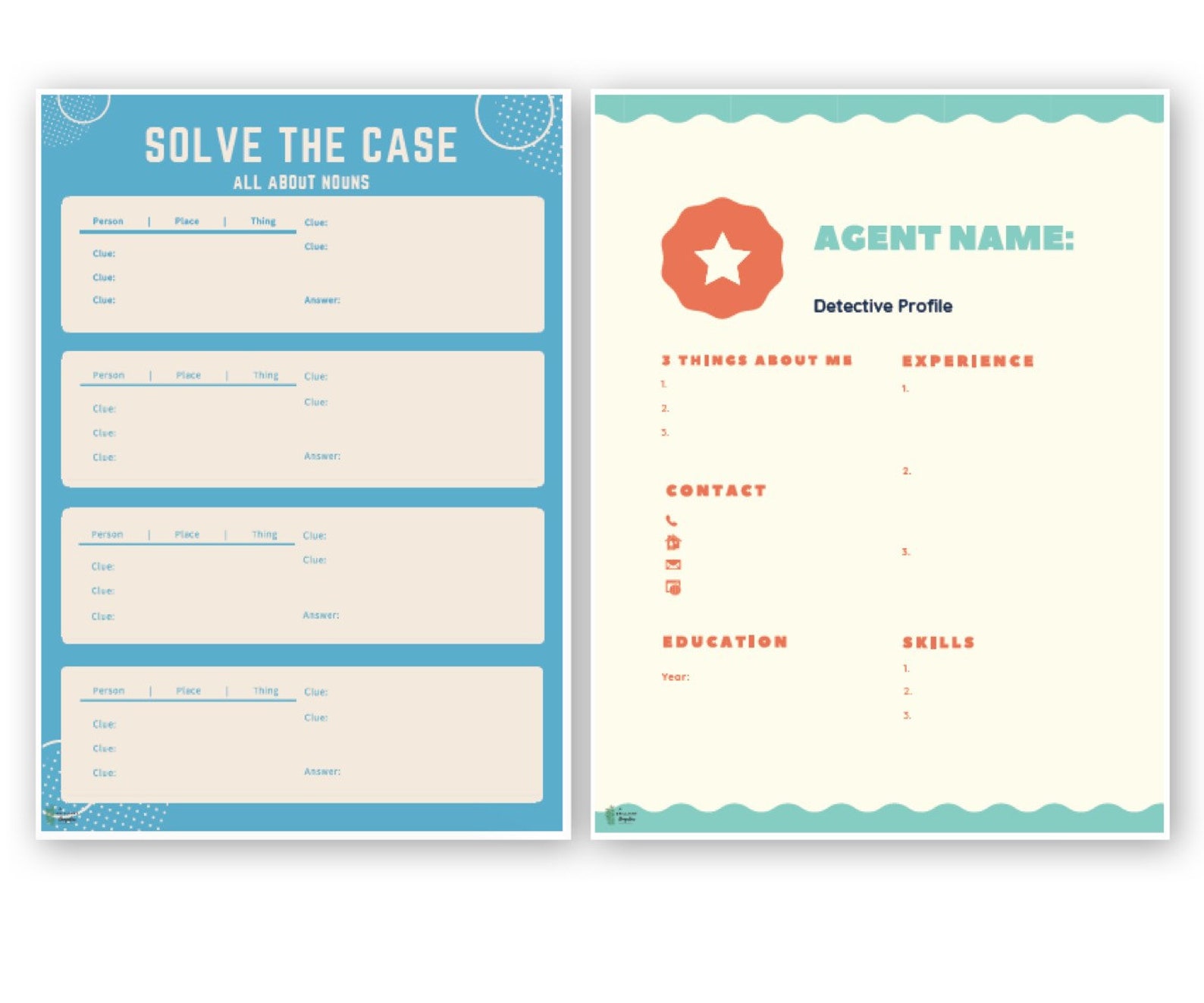 Detective Themed Unit Study Homeschool Lesson Plan Printable Homeschool ...