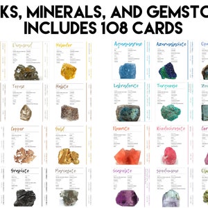 Set of 108 Rock, Mineral, and Gemstone Identification Cards | SCRIPT ...
