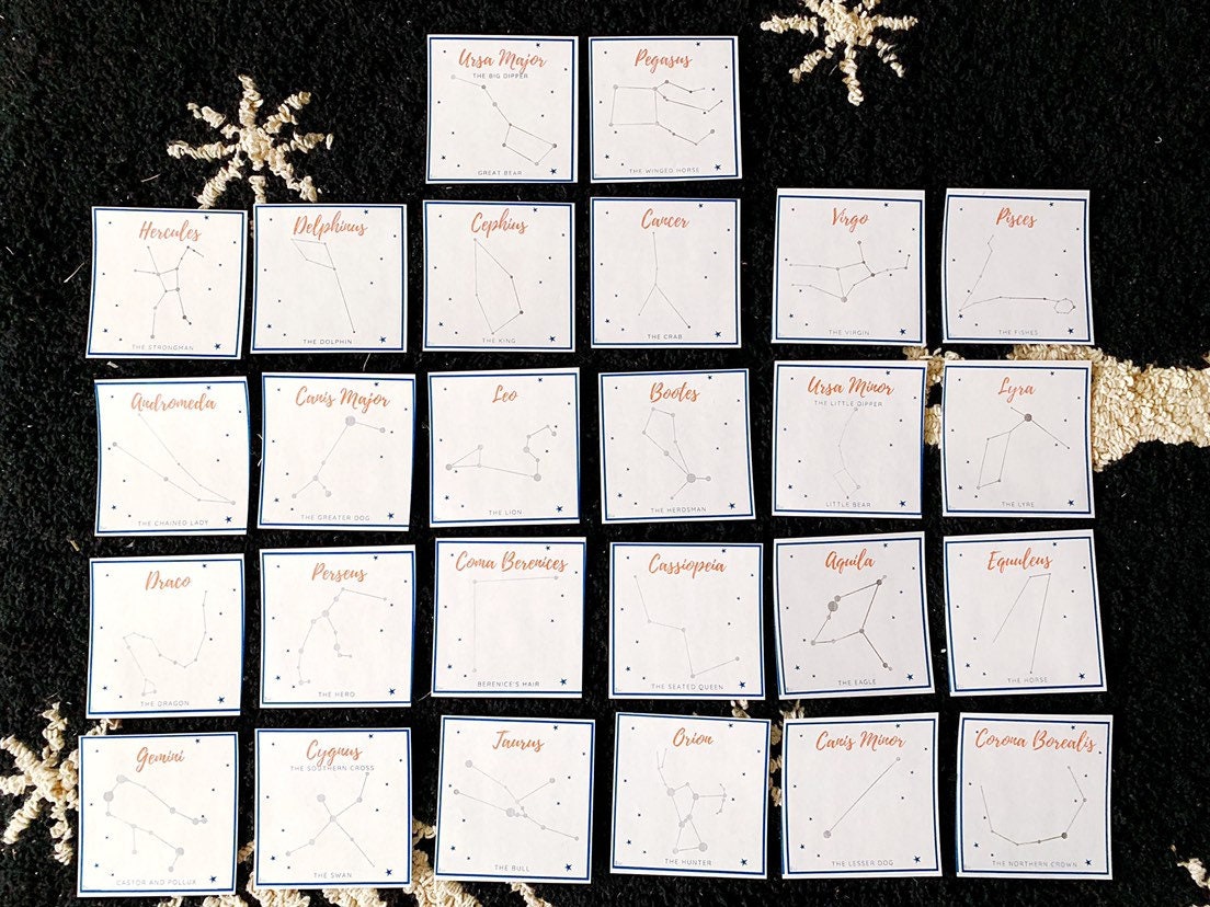 Constellation Cards | Set of 26 Printable Constellation Cards | Harvest ...