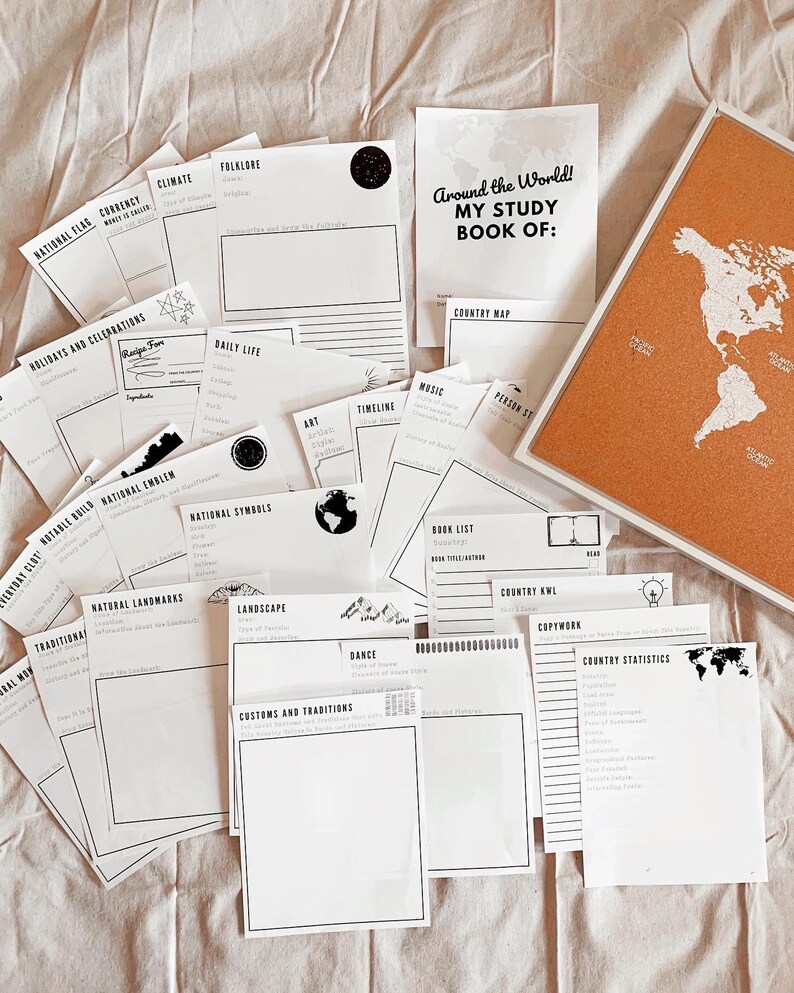 Country Unit Study Template Book List Country Statistics - Etsy