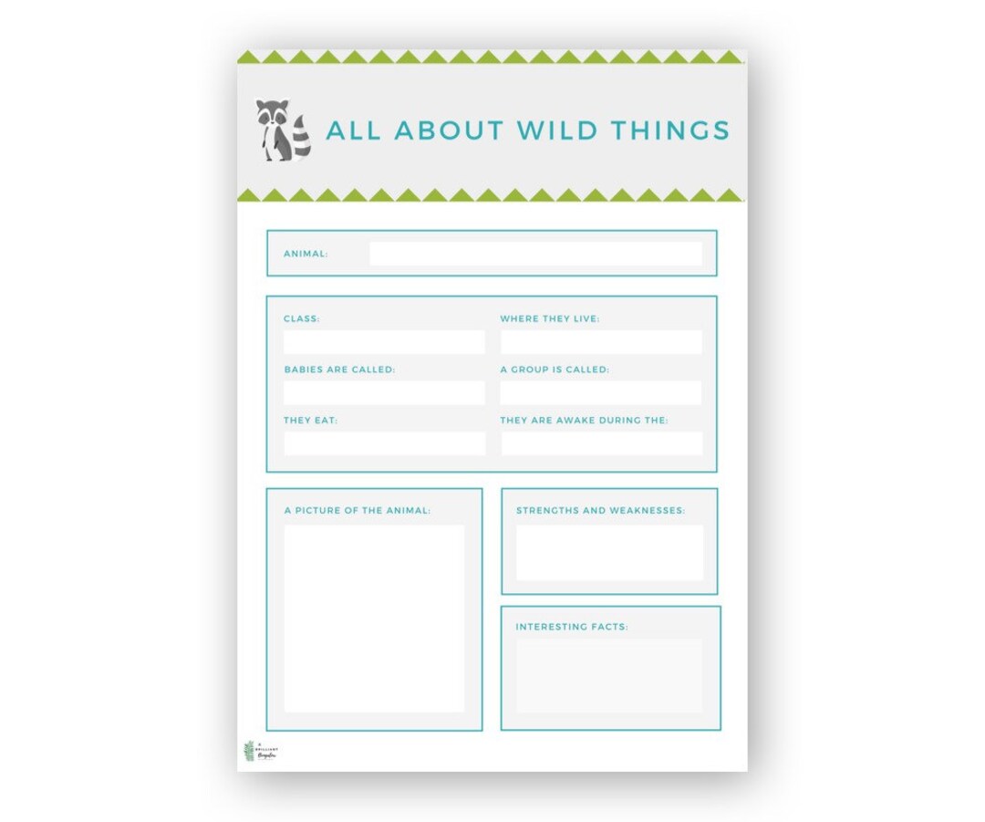 Wild Things- Animal Study | Homeschool Science Curriculum Printable - Etsy