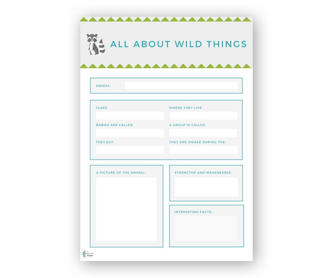 Wild Things Animal Study Homeschool Science Curriculum Printable - Etsy