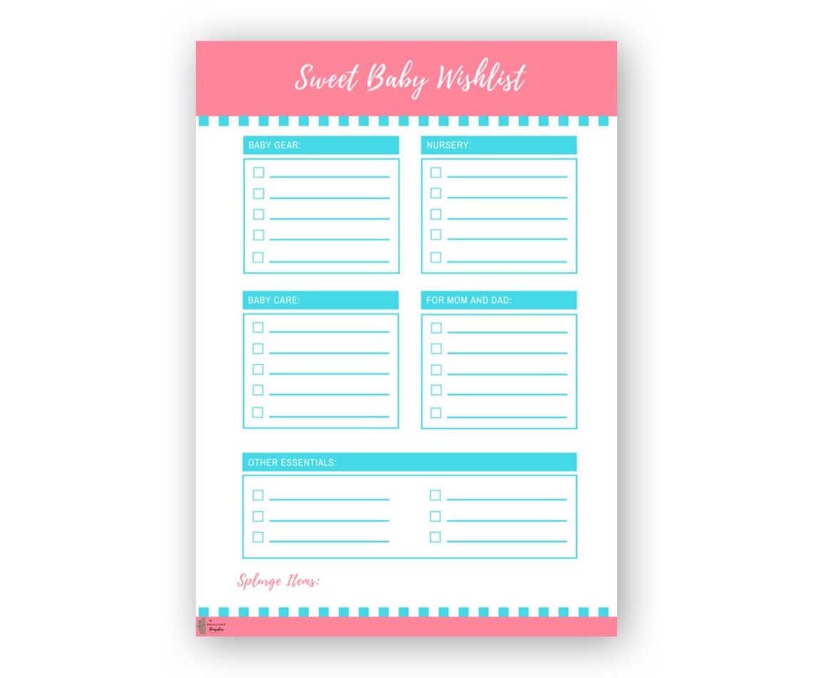 New Baby Checklist Bundle Printable Hospital Packing List, Registry ...