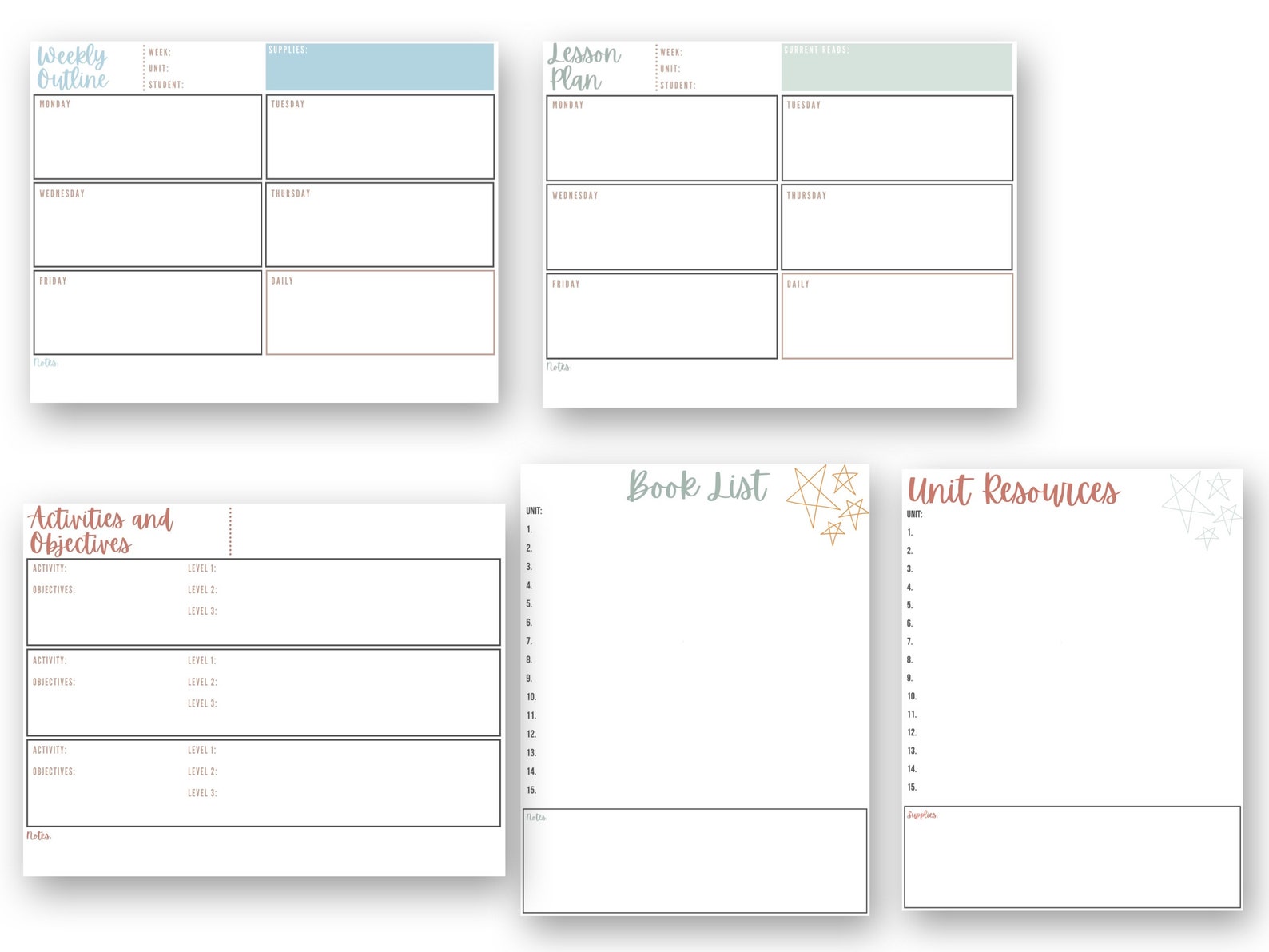 Unit Study Planner and Book List for Homeschool Unit Studies - Etsy