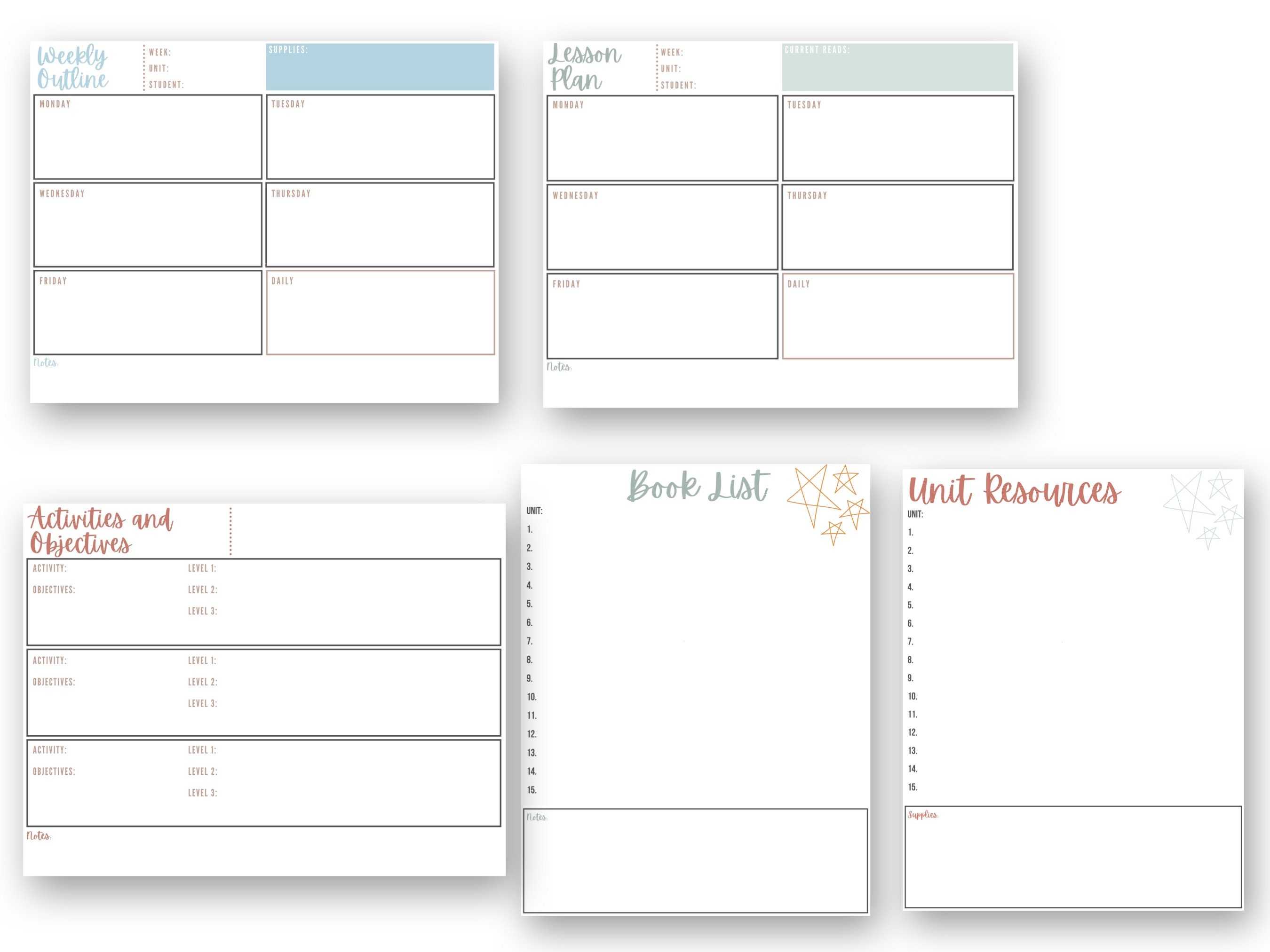 Unit Study Planner and Book List for Homeschool Unit Studies - Etsy