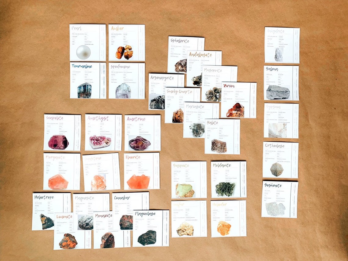 Set of 108 Rock Mineral and Gemstone Identification Cards | Etsy