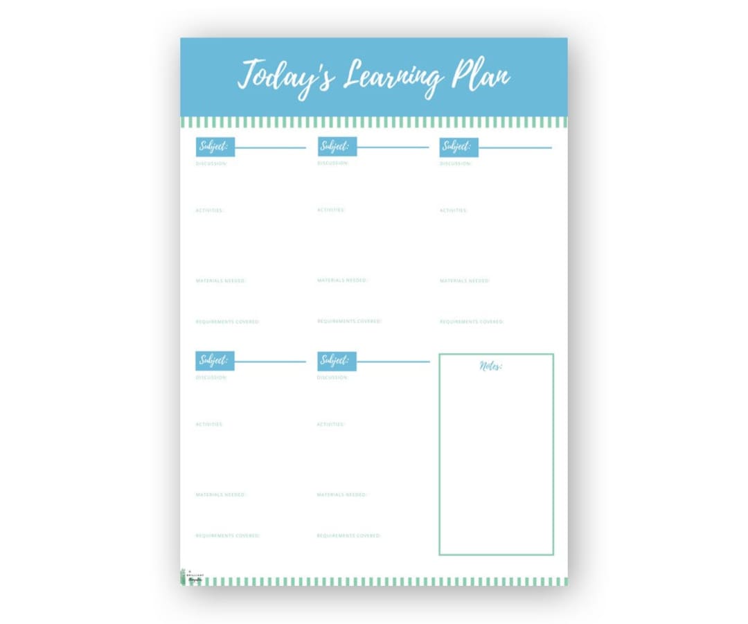 Daily Lesson Plan | Homeschool Planner Printable - Etsy