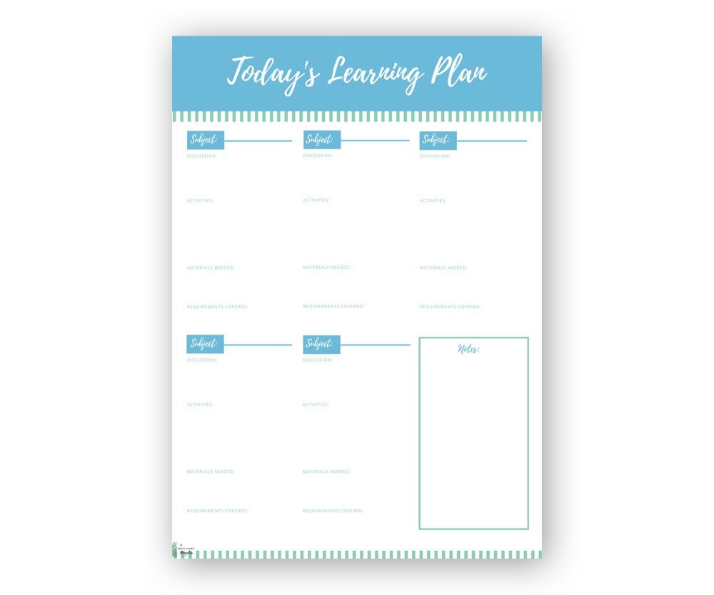 Daily Lesson Plan | Homeschool Planner Printable - Etsy