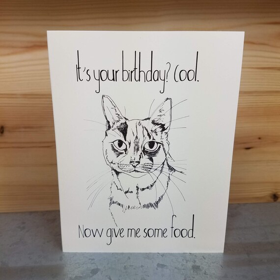 Disinterested Birthday Cat | Etsy