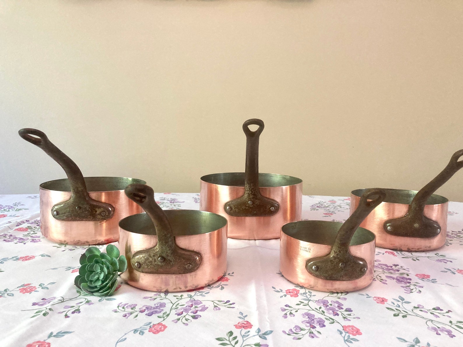Copper Pans Cookware Set Metal Handles Metal Rivets Stainless Steel 5 ...