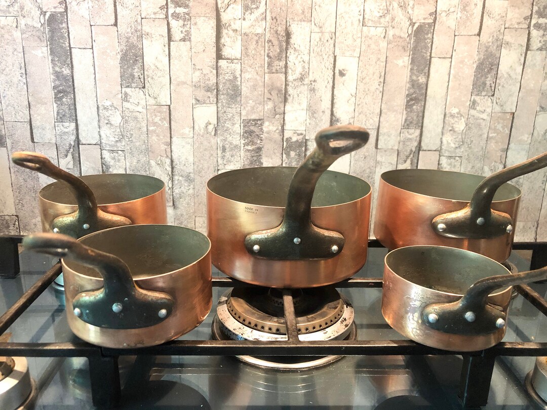 French Copper Cookware Set, Metal Handles, 5 Piece, Made in France - Etsy