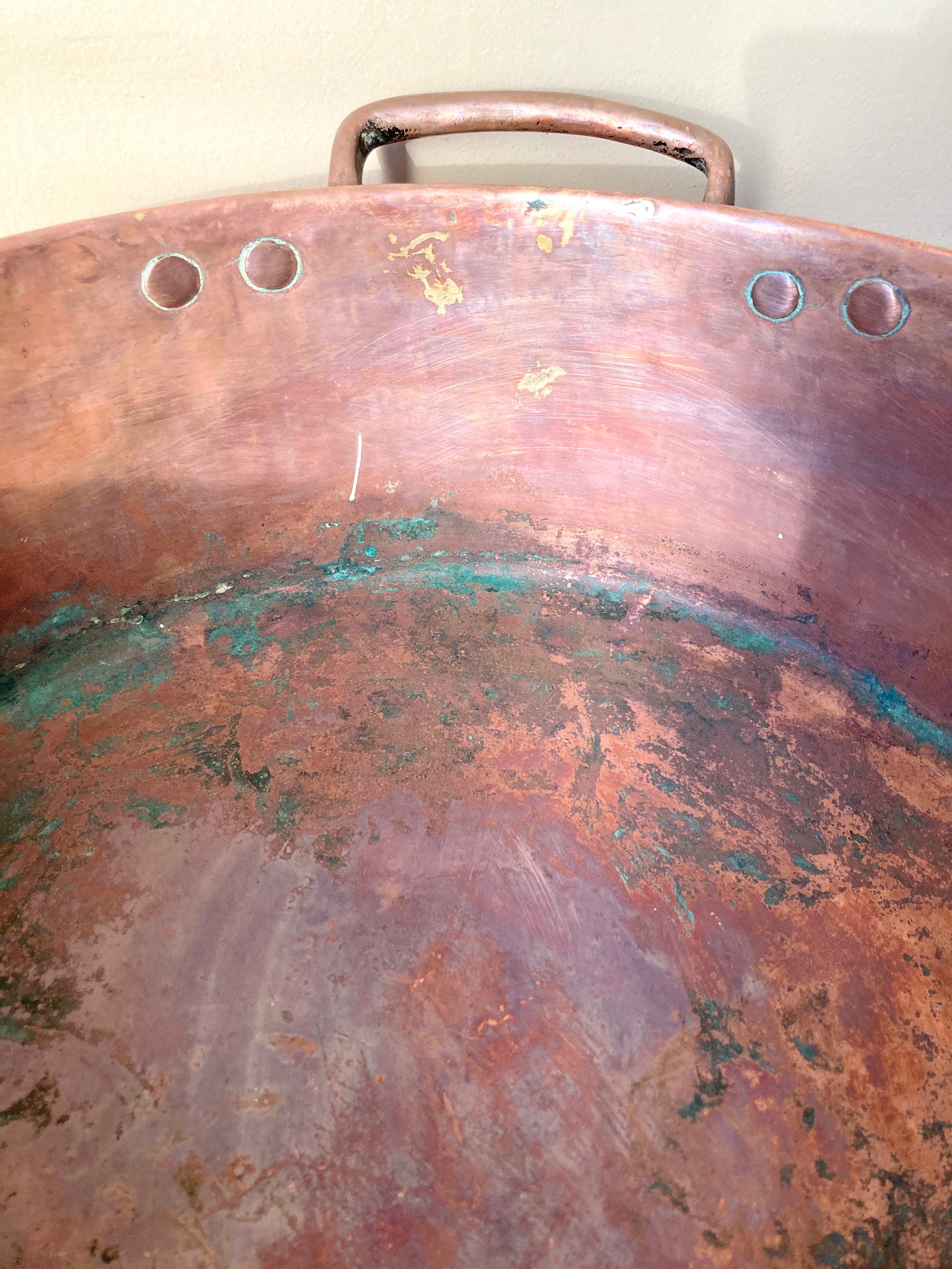 Antique Copper Cook Pot Spout 50cm Copper Rivets Kitchen Ready | Etsy