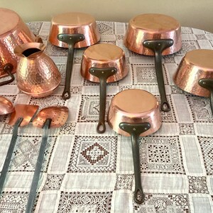 Professional Copper Windsor Pans Set Hammered Cookware Iron Complete 12 ...