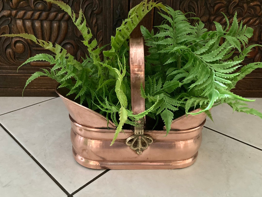 Vintage Copper Loaf Pan Planter, Brass Handle, French Country Decor - Etsy