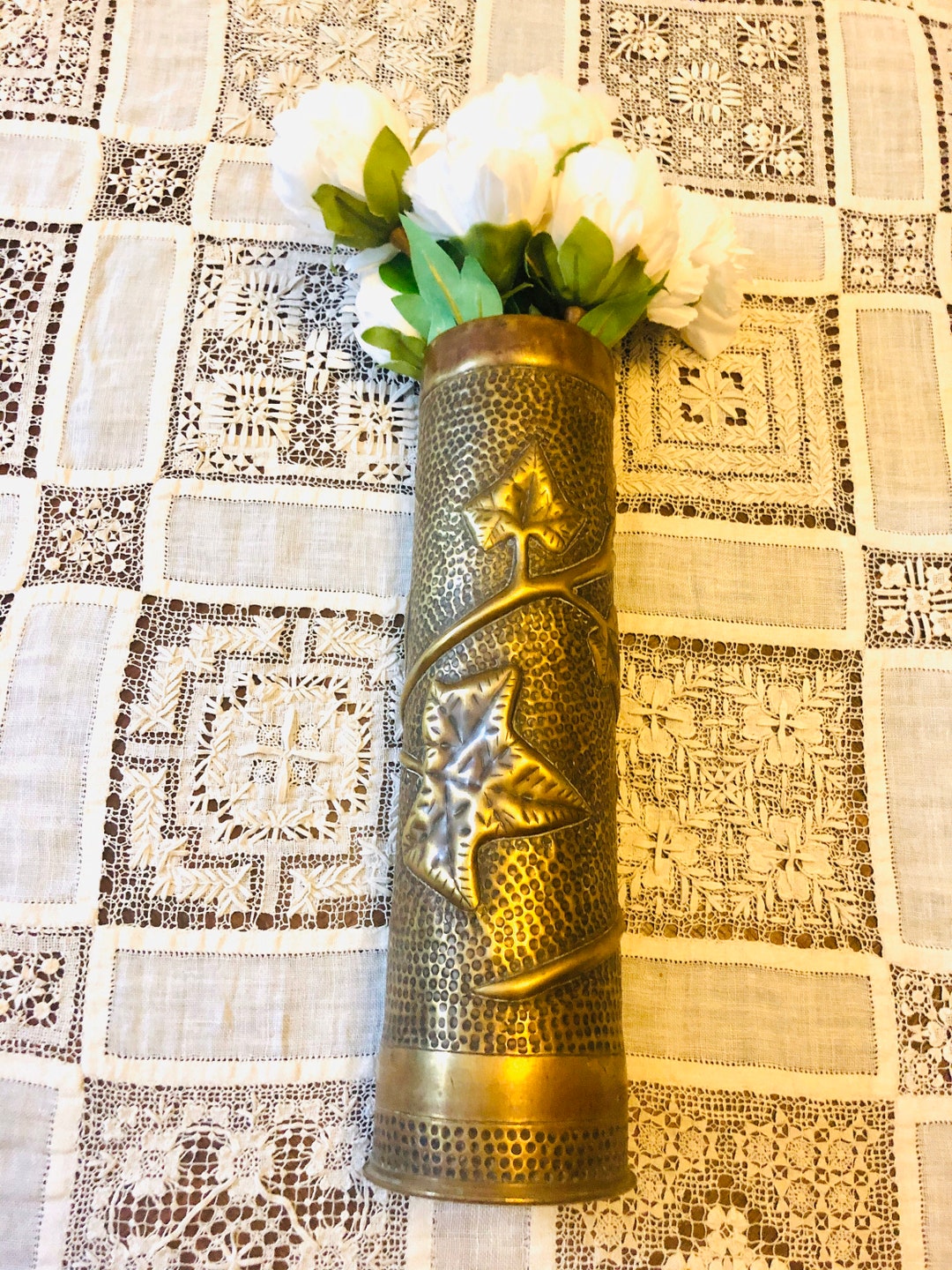 World WAR 1 Memorabilia: Trench Art Shell Casing Bullet Leaves Branches ...