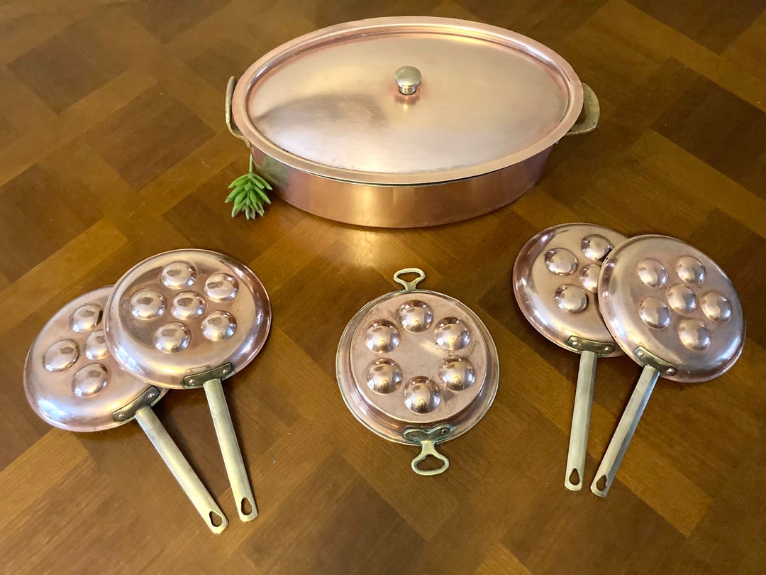 Escargot Snail Set Oven Cookware Brass Vintage Complete Stainless Steel ...