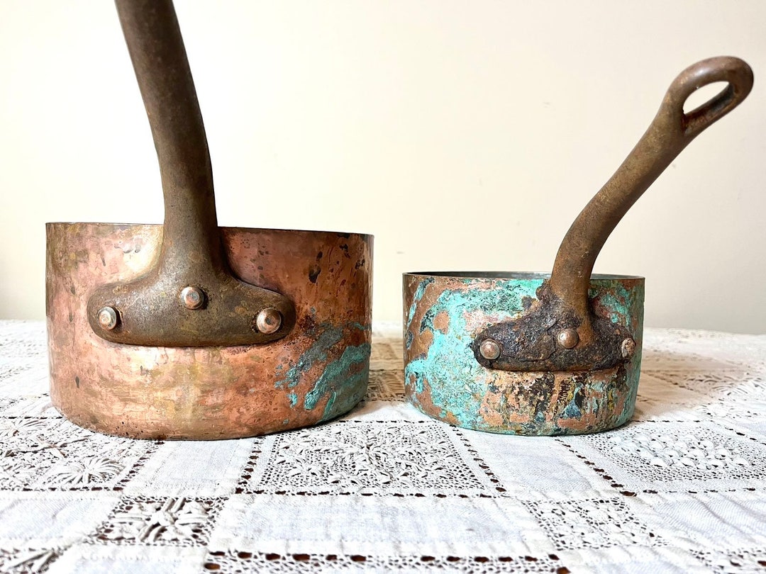 3 French Professional Hammered Copper Cookware Chef Set With Copper ...