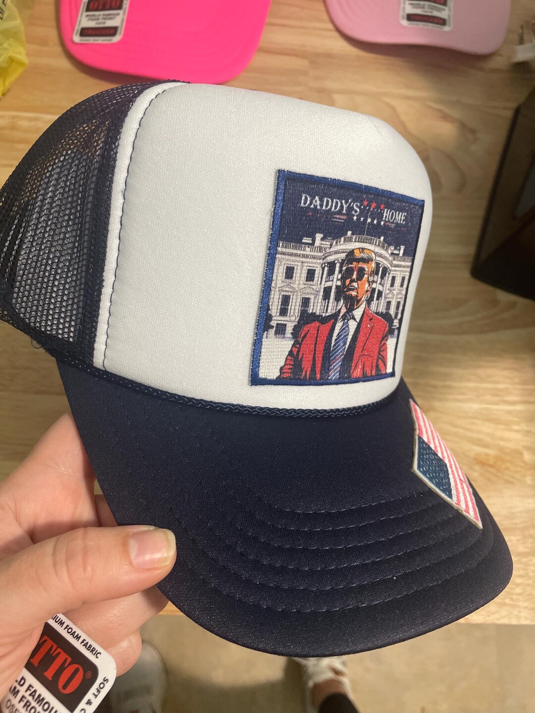 America Daddy’s Home Trump Patch Trucker Hat - Etsy
